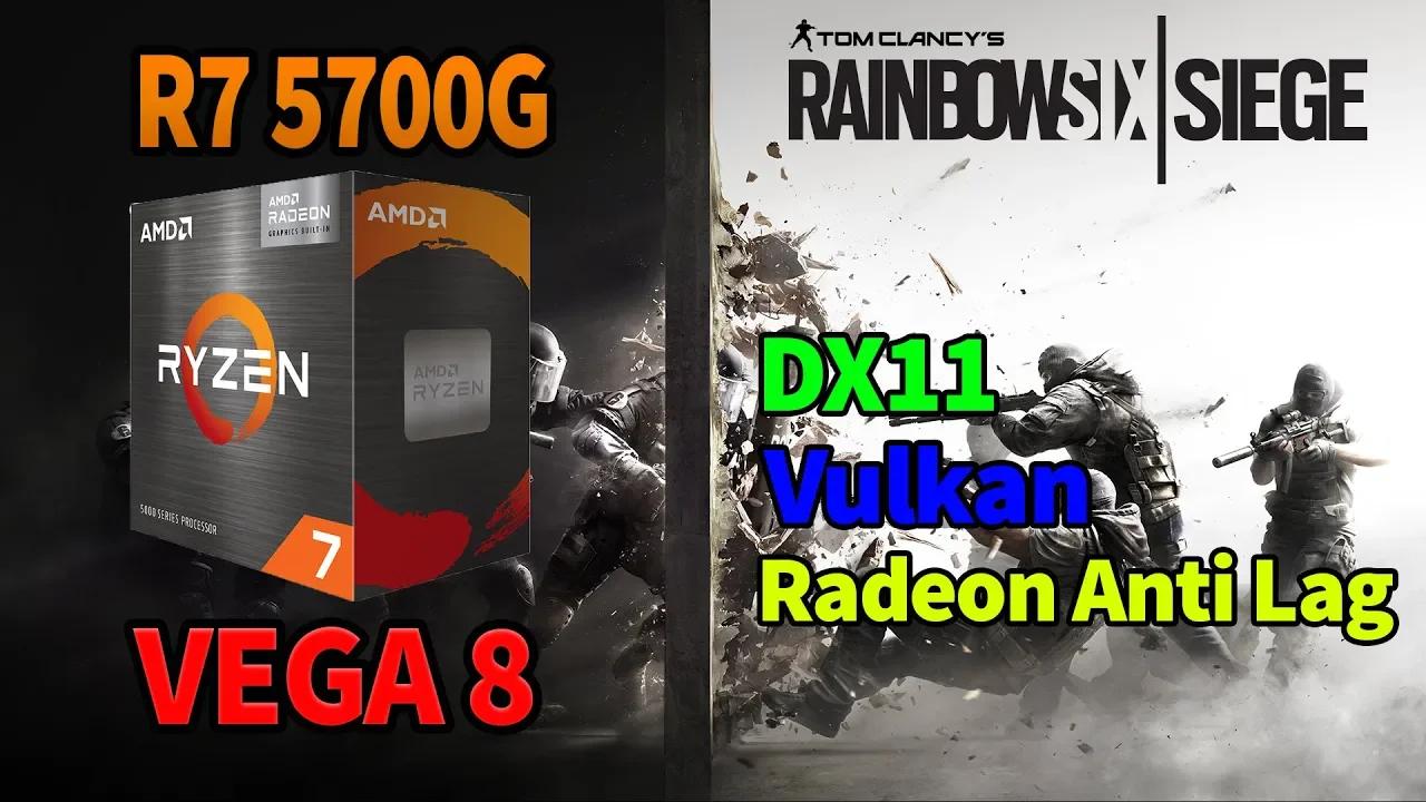 AMD Ryzen 7 5700G | RAINBOW SIX SIEGE | Vega 8 | APU Test | Benchmark ...