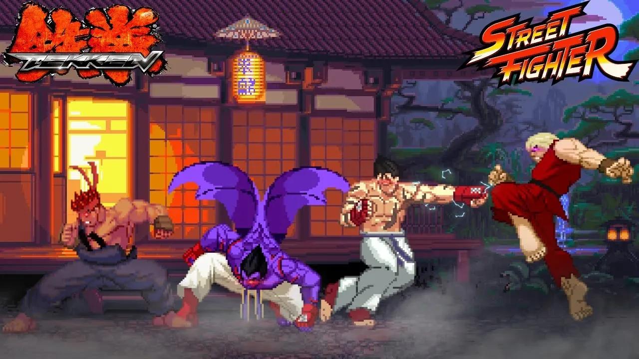 Kazuya Mishima vs Violent Ken & Evil Ryu - Dramatic Battle! TEKKEN X ...