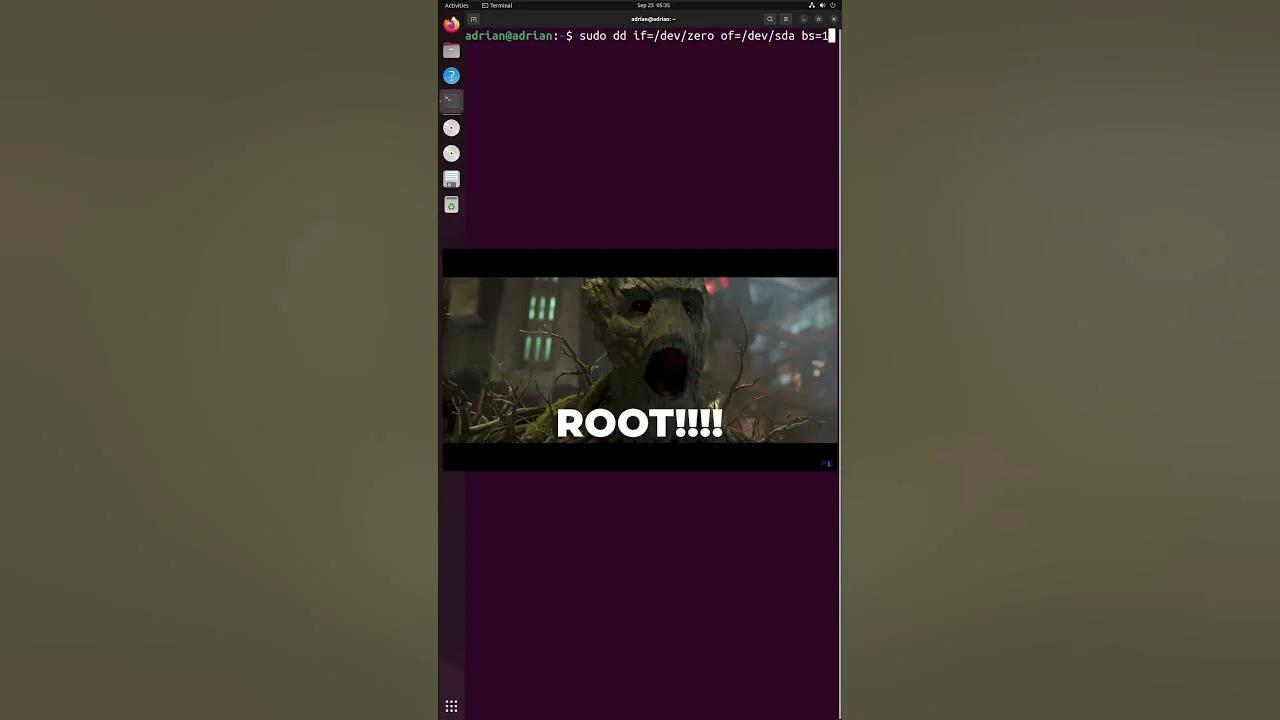 dd if=/dev/zero of=/dev/sda bs=1M (Don't try this at home...) #linux # ...