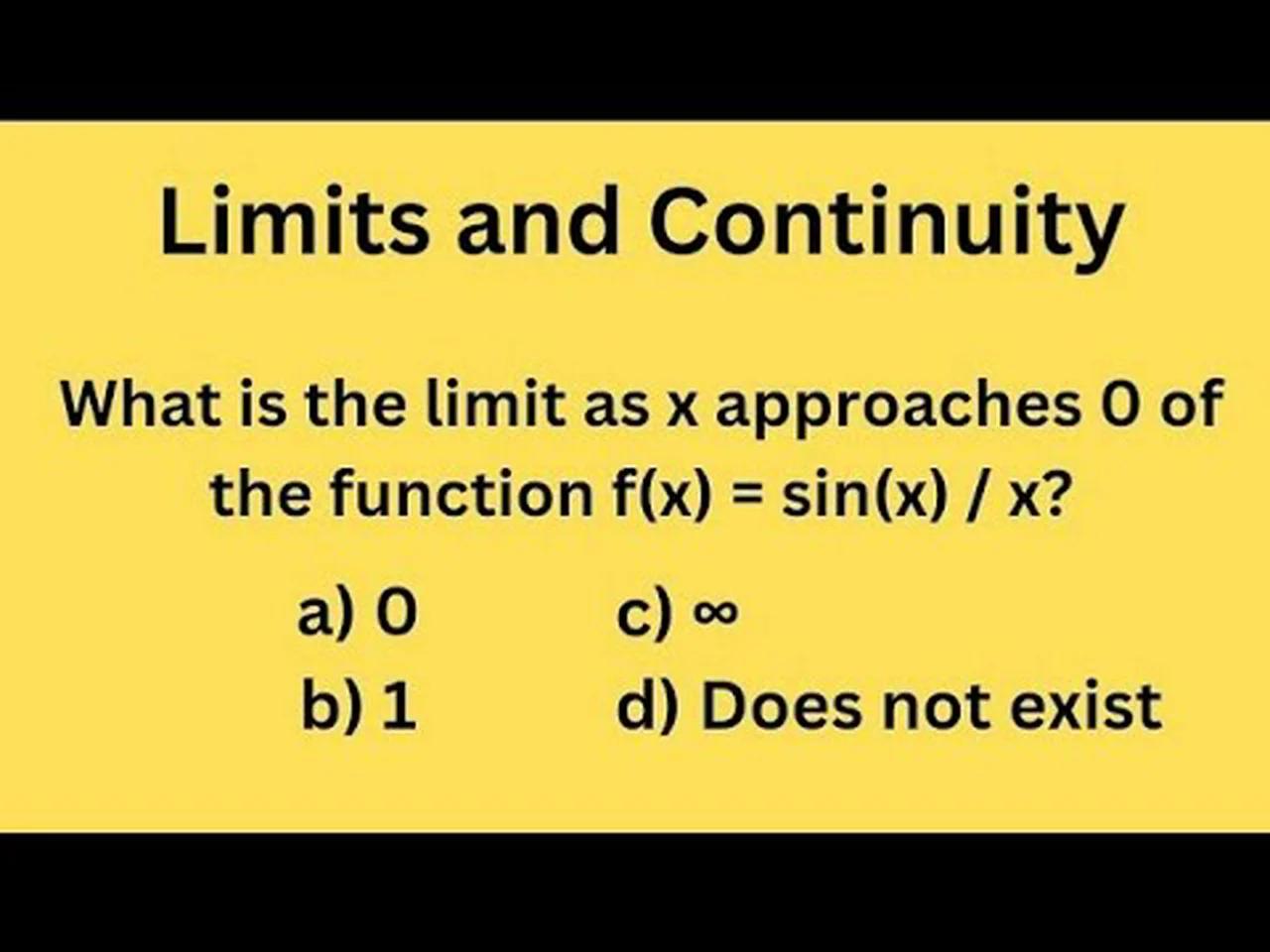 Maths Limits and continuity questions for grade 12