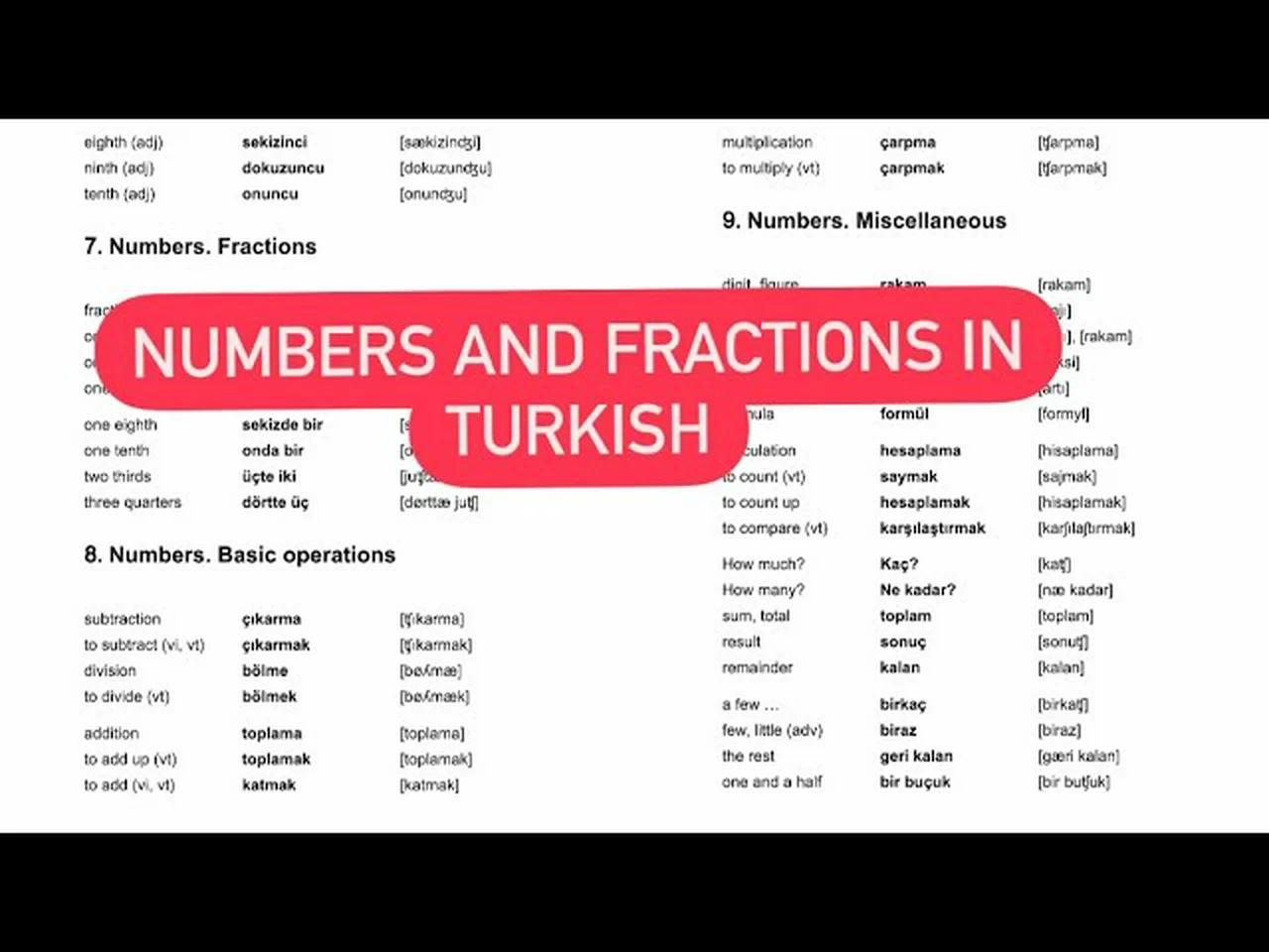 From Digits to Decimals: Learning Numbers in Turkish #learnturkish # ...