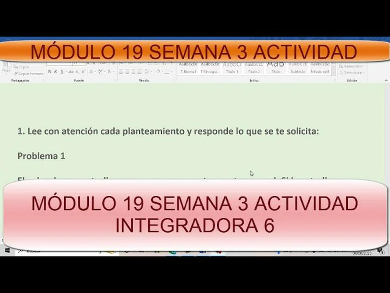 MÓDULO 19 SEMANA 3 ACTIVIDAD INTEGRADORA 6