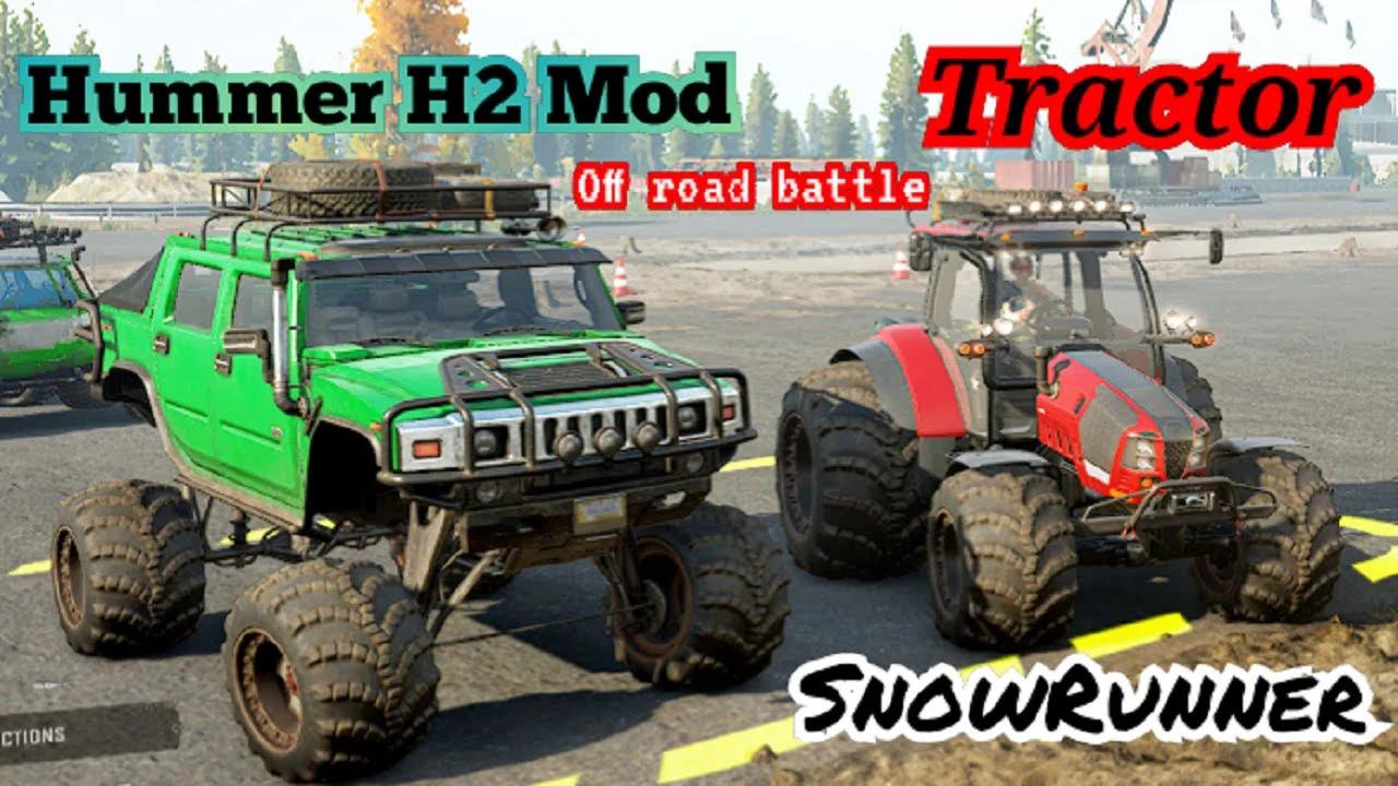 Tractor vs Hummer H2 Mod | SnowRunner Off road battle