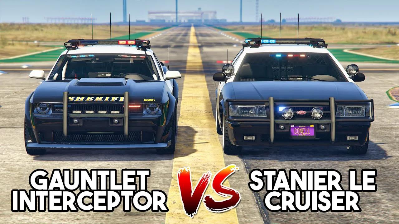 Gauntlet Interceptor vs Police Stanier LE Cruiser - GTA 5 Online ...