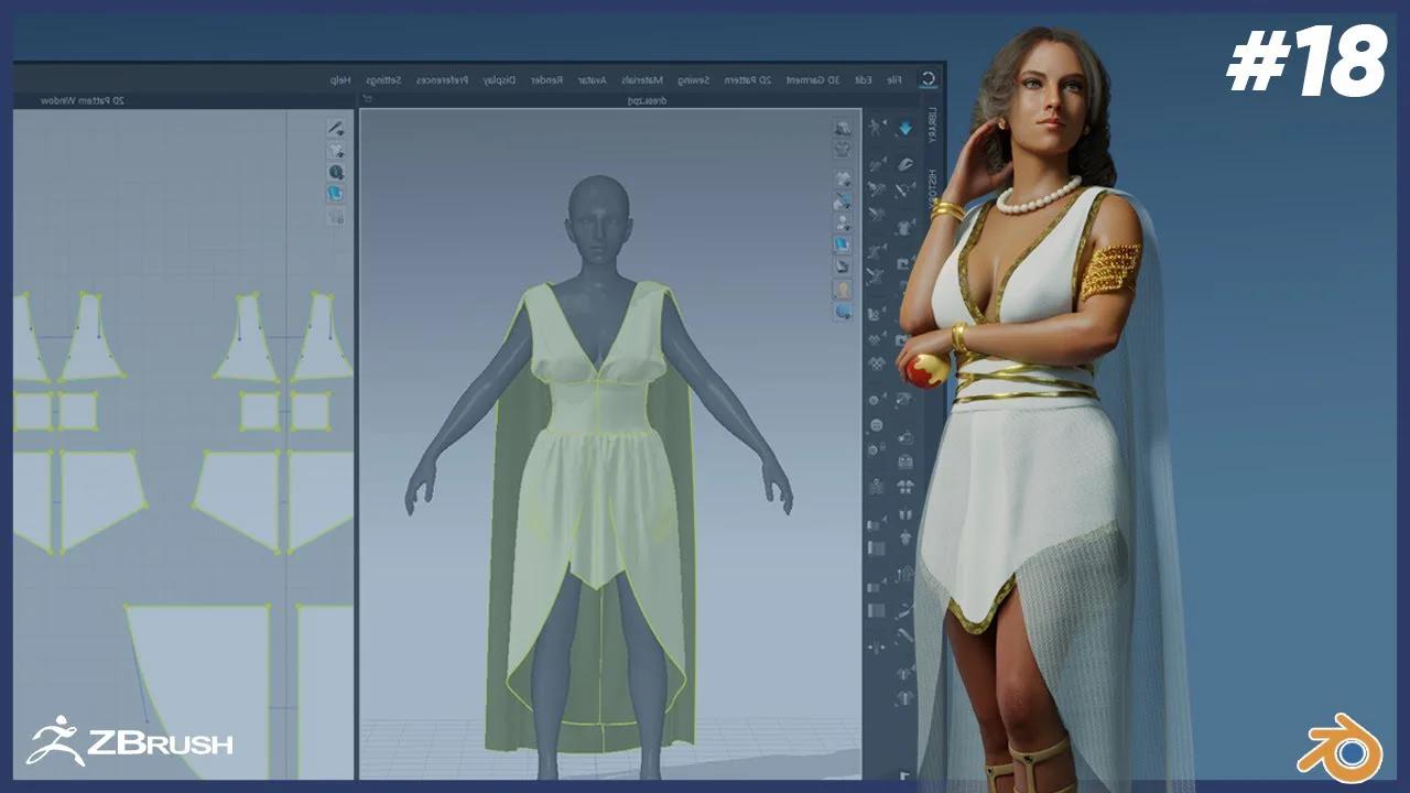 Aphrodite | how to create 3d realistic Character for animation | Part 18 | ZBrush | Blender tutorial