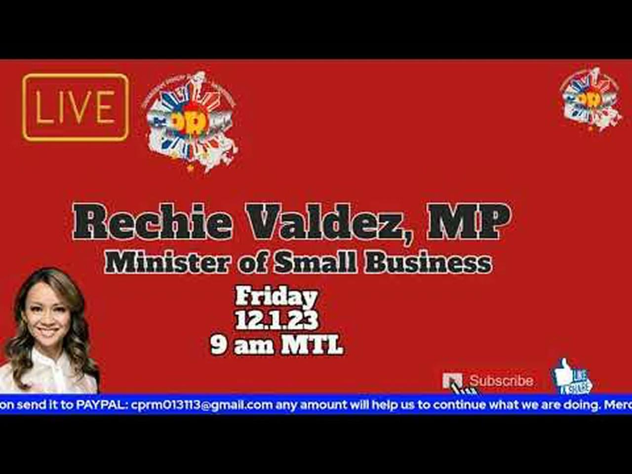 interview with Hon. Rechie Valdez MP | Minister of Small Business