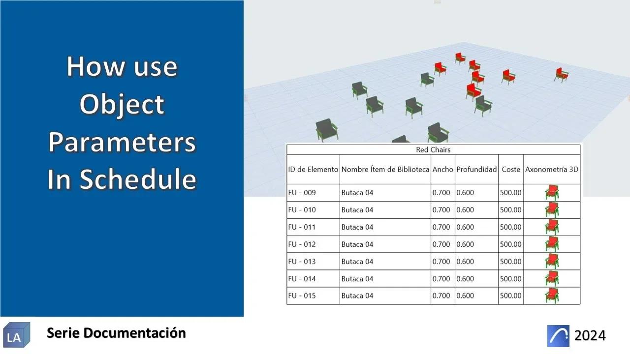 #Archicad How use object parameters in Schedule?