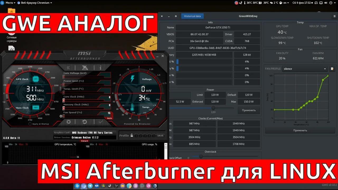GWE АНАЛОГ MSI AFTERBURNER ДЛЯ LINUX