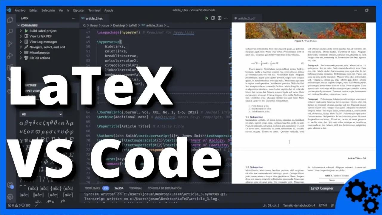 Cómo escribir LaTeX en VS Code | Tutoriales G&O