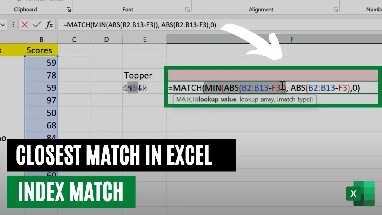 How To Find Closest Match In Excel Index Match Formula