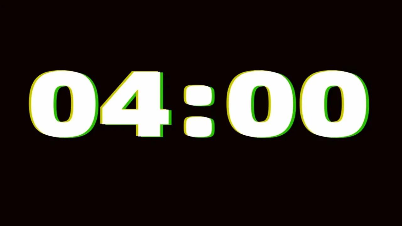 4 Minute Countdown Timer With No Sound | Silent Countdown Timer: 4 ...