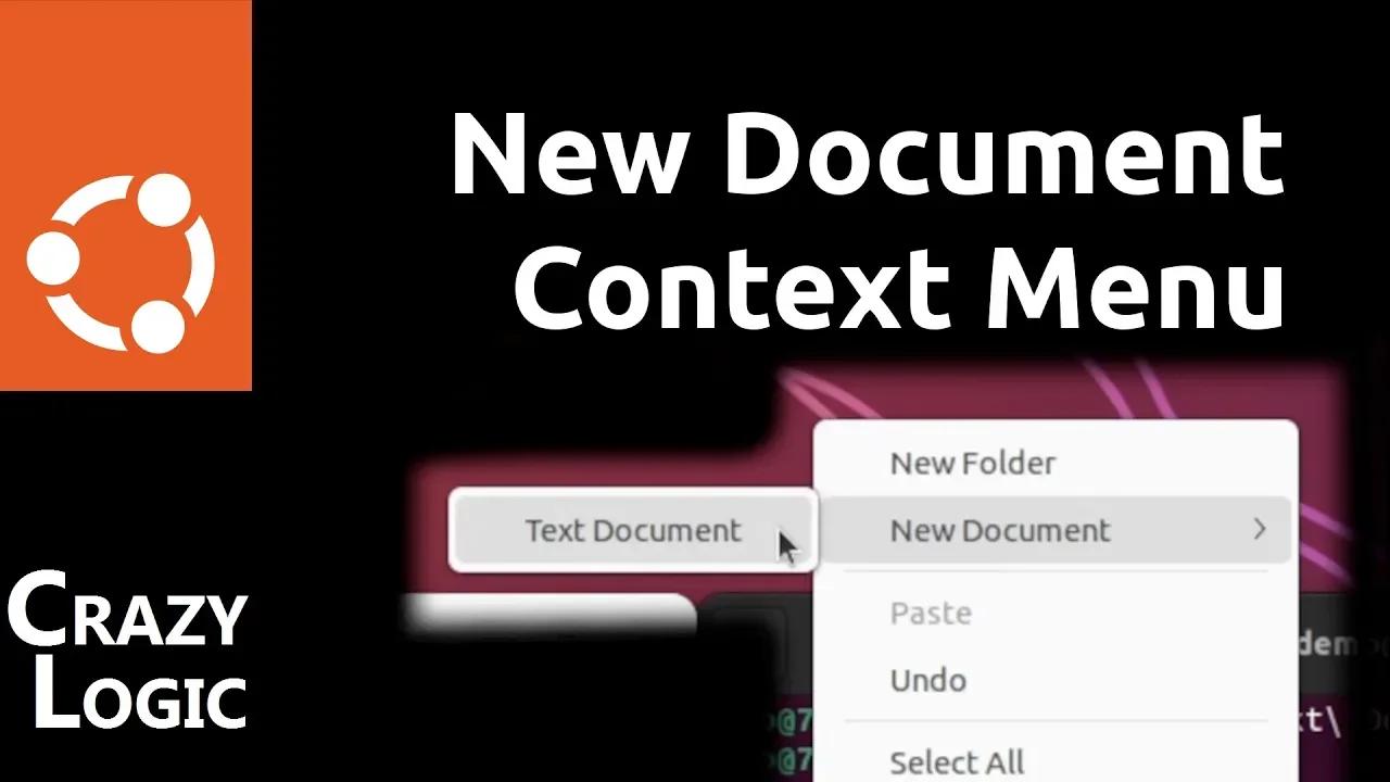 How to add 'New Document' to context menu on Ubuntu.