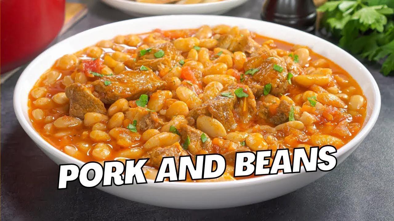 Homemade PORK AND BEANS. Hearty and rich PORK AND BEANS STEW. Recipe by ...