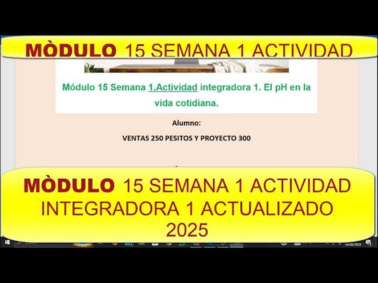 MÒDULO 15 SEMANA 1 ACTIVIDAD INTEGRADORA 1