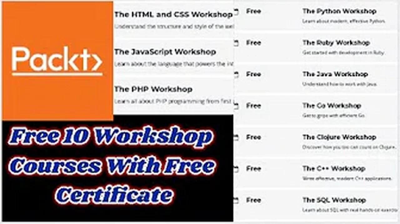 10 Free Packt Online Workshop Courses with Certificate l Free Long Term Courses For Lifetime