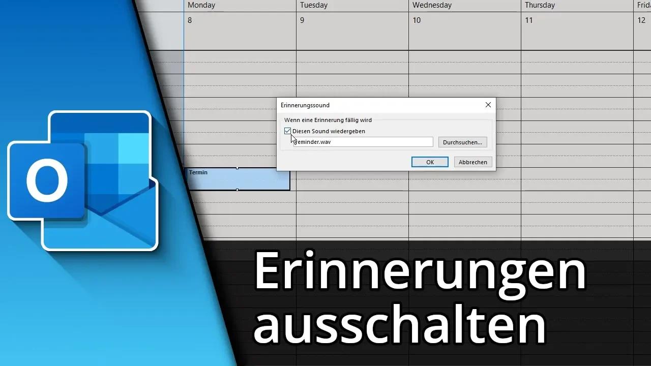 Outlook Erinnerungen ausschalten Tutorial
