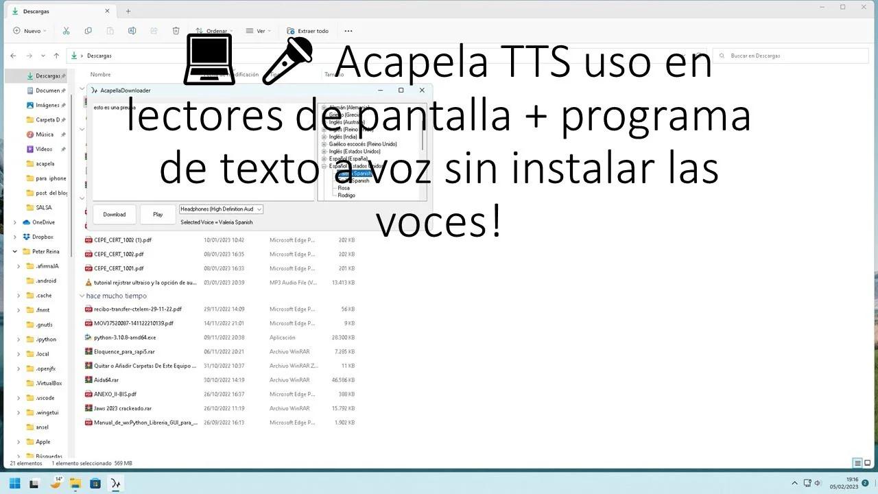 💻 🎤 Acapela TTS uso en lectores de pantalla + programa de texto a voz ...