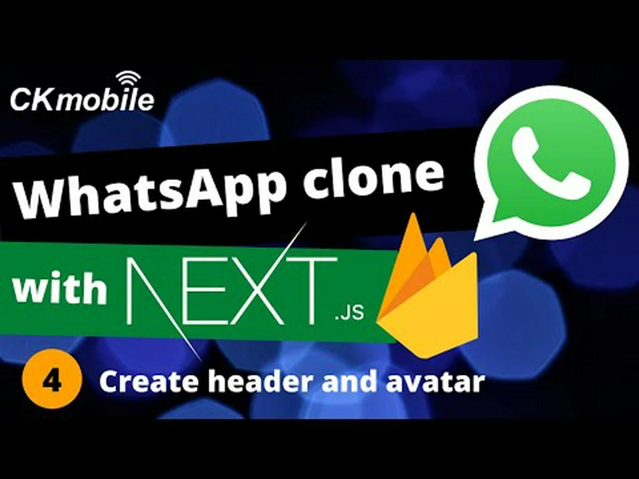 Whatsapp clone with Nextjs and Firebase v9 #4 Whatsapp header and avatar