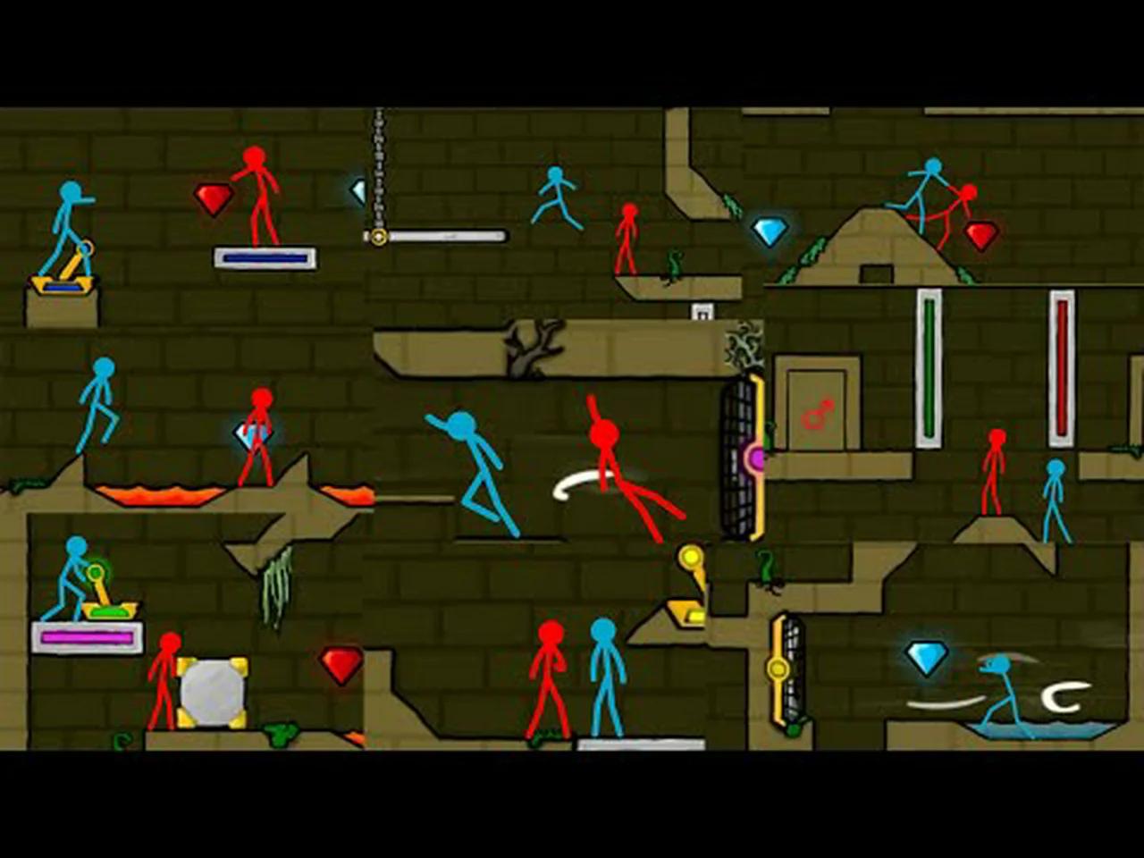 Watergirl and Fireboy - All Forest Temple - Stickman Animation