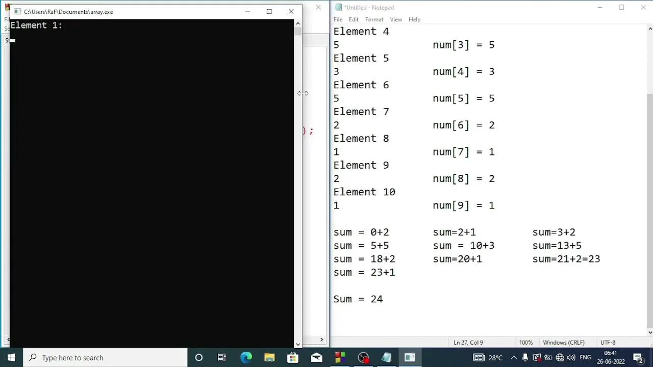 How Does A C Program Work Dry Run Of Summation Of Array