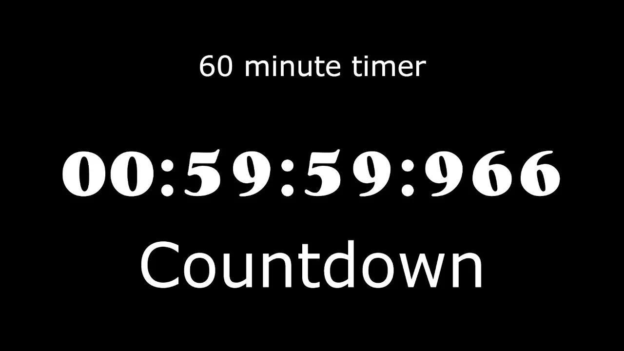 1 Hour Countdown Timer 60 Min Count Down Timer Countdown Timer 60