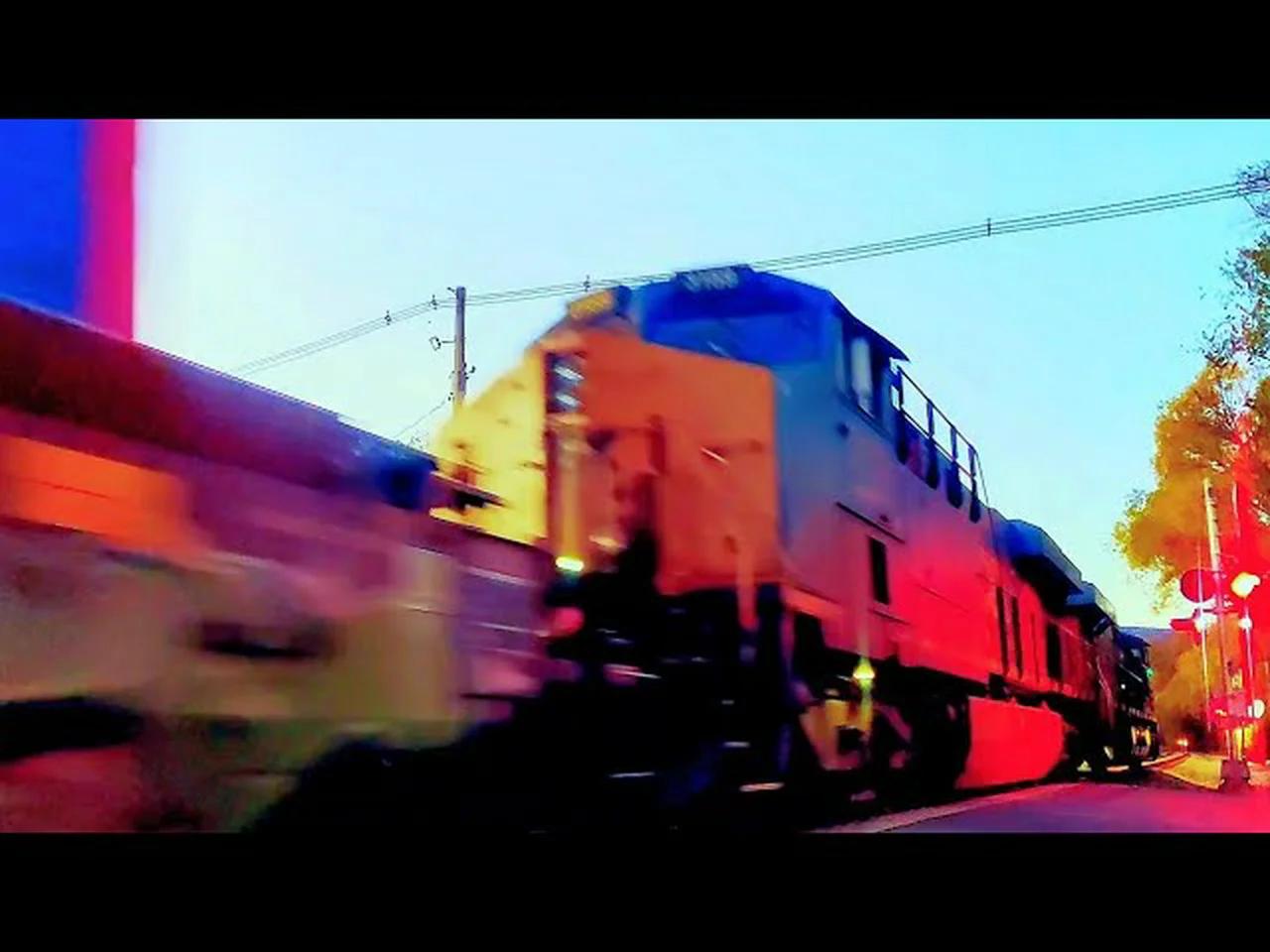 passing camera angle of a csx stack train in hyndman pennsylvania