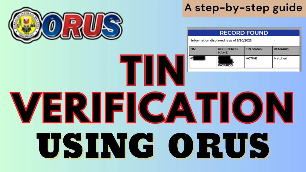 BIR ORUS TIN Verfication | How to verify your TIN online | Paano ang ...