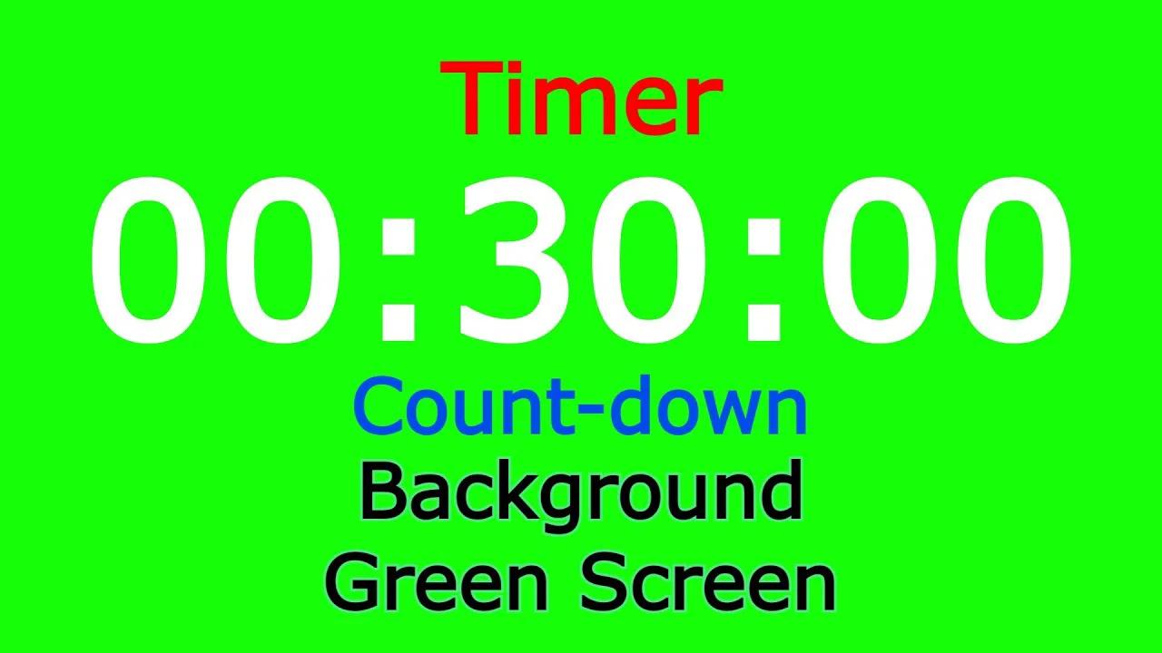 30 min Timer countdown | Background green screen | Green screen 30 ...
