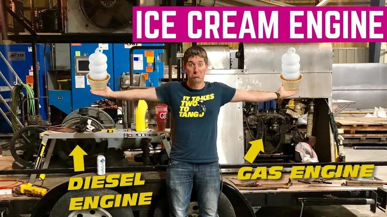 We BUILT An ICE CREAM MACHINE Powered By ENGINES