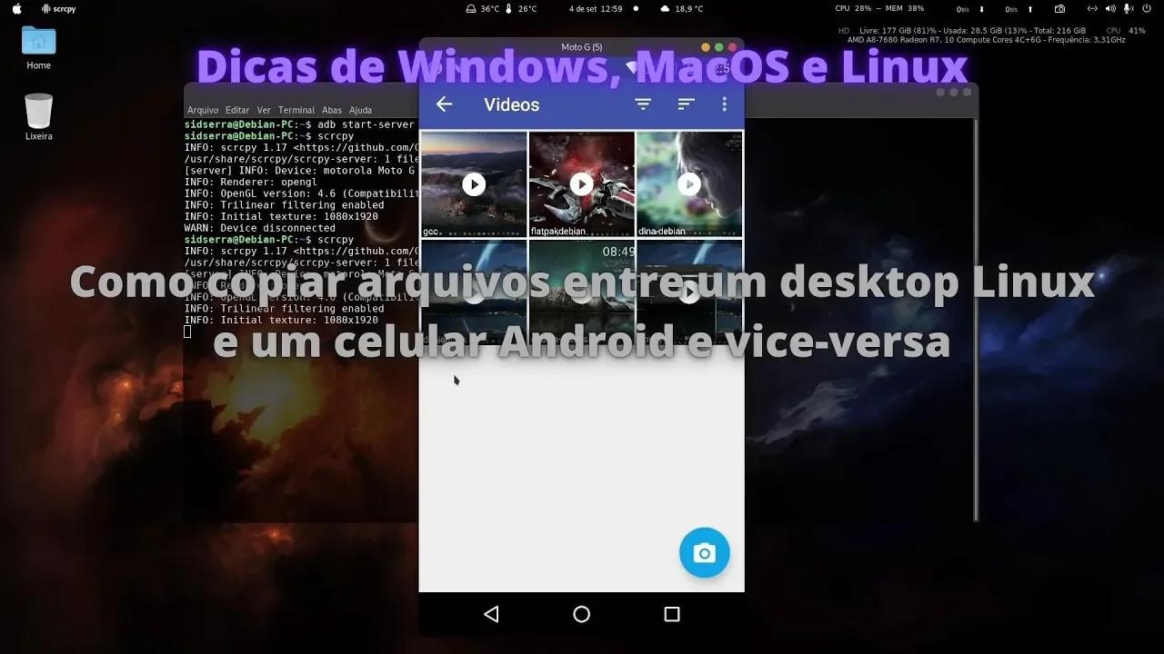 Como copiar arquivos entre um celular Android e o Linux e vice-versa