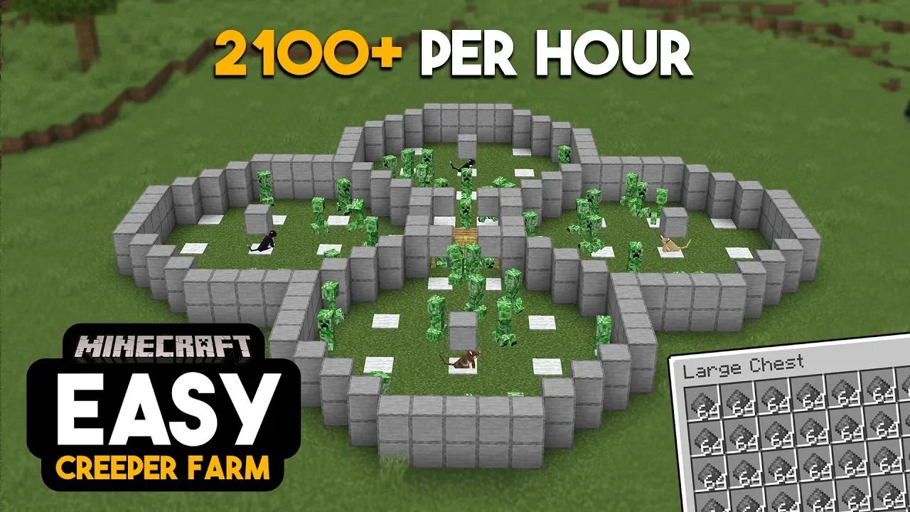 [UNCUT TUTORIAL] EASIEST Creeper Farm in Minecraft - 2100+ Gunpowder ...