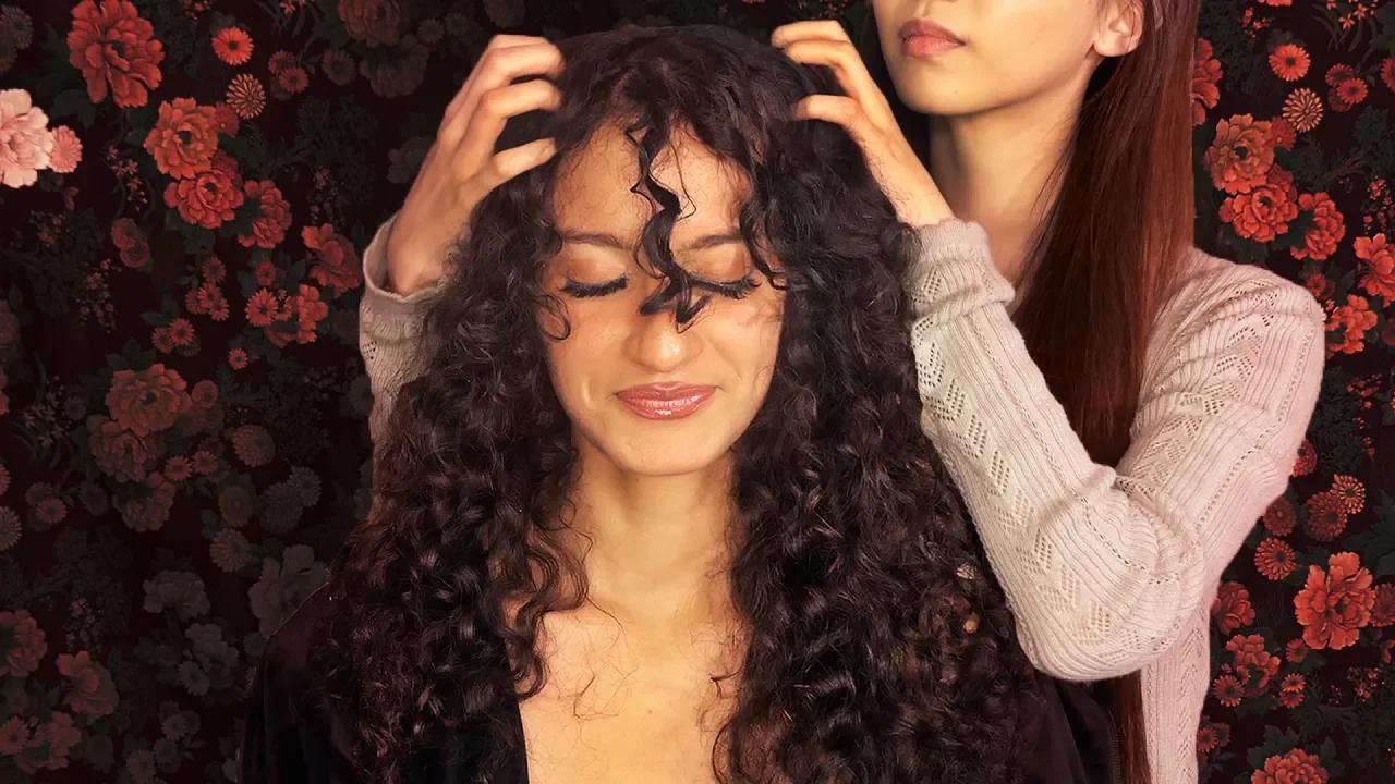ASMR Savannah pampers Kaitlynn's Gorgeous Curly Hair for Falling Asleep, Luscious Scalp Massage