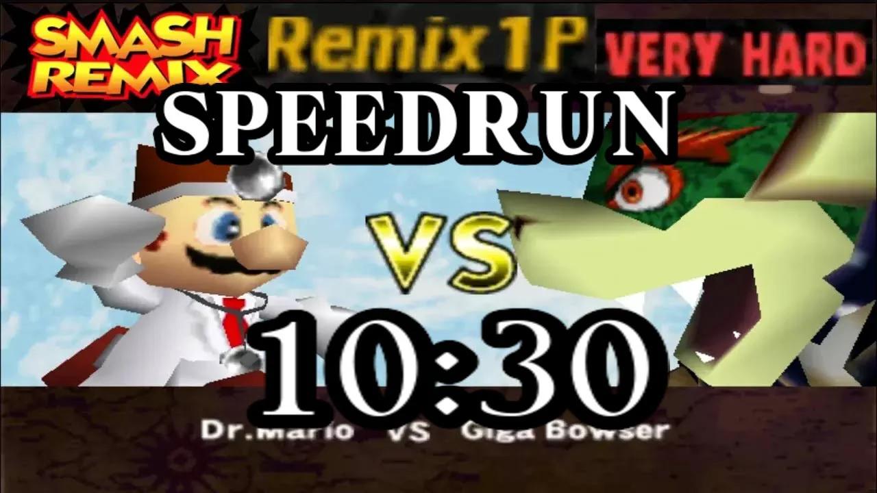 Smash Remix - Classic Mode Remix 1P Speedrun with Dr. Mario (Very Hard) in 10:30