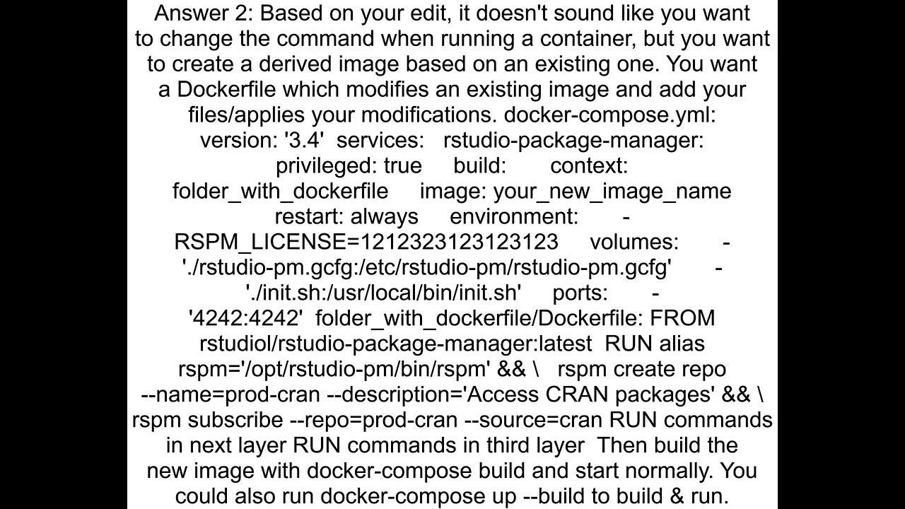Run bash commands in docker-compose