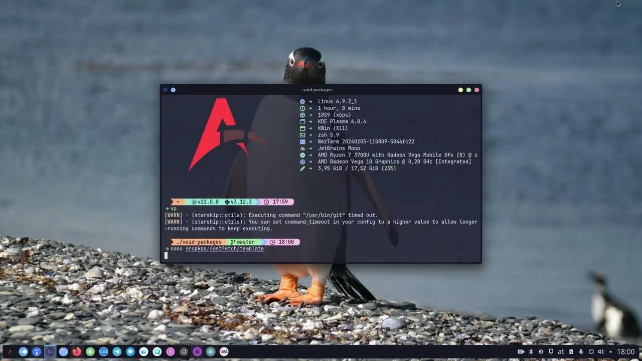 Fastfetch ya está disponible en los repositorios de Void Linux | Neowofetch