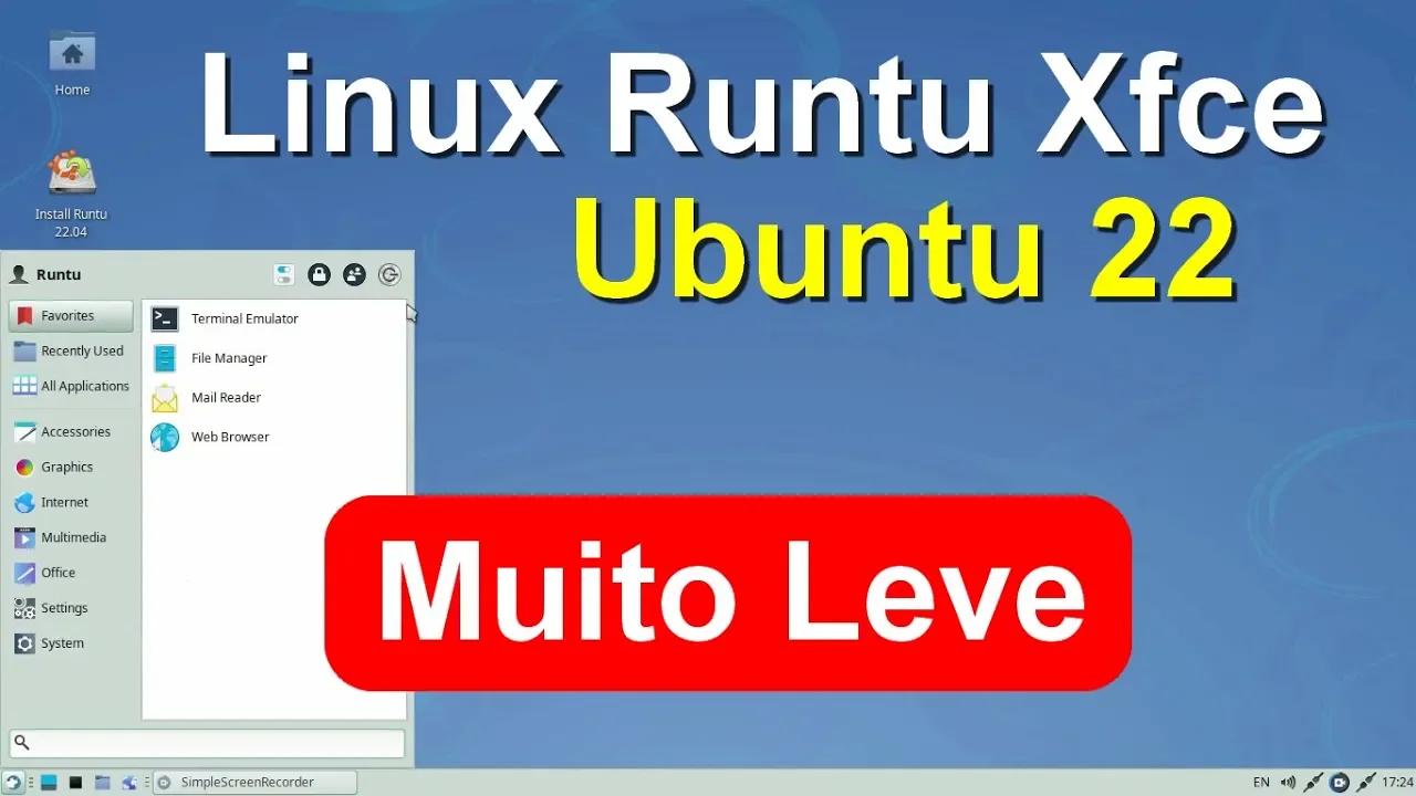 Runtu Xfce Linux Russo base Ubuntu LTS Enxuto, rápido, leve e estável ...