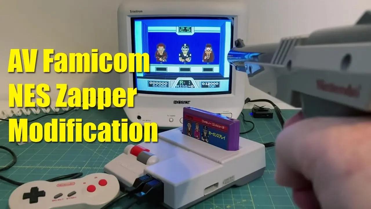 NES Zapper on a Nintendo Famicom AV (Family Computer) Simple Modification