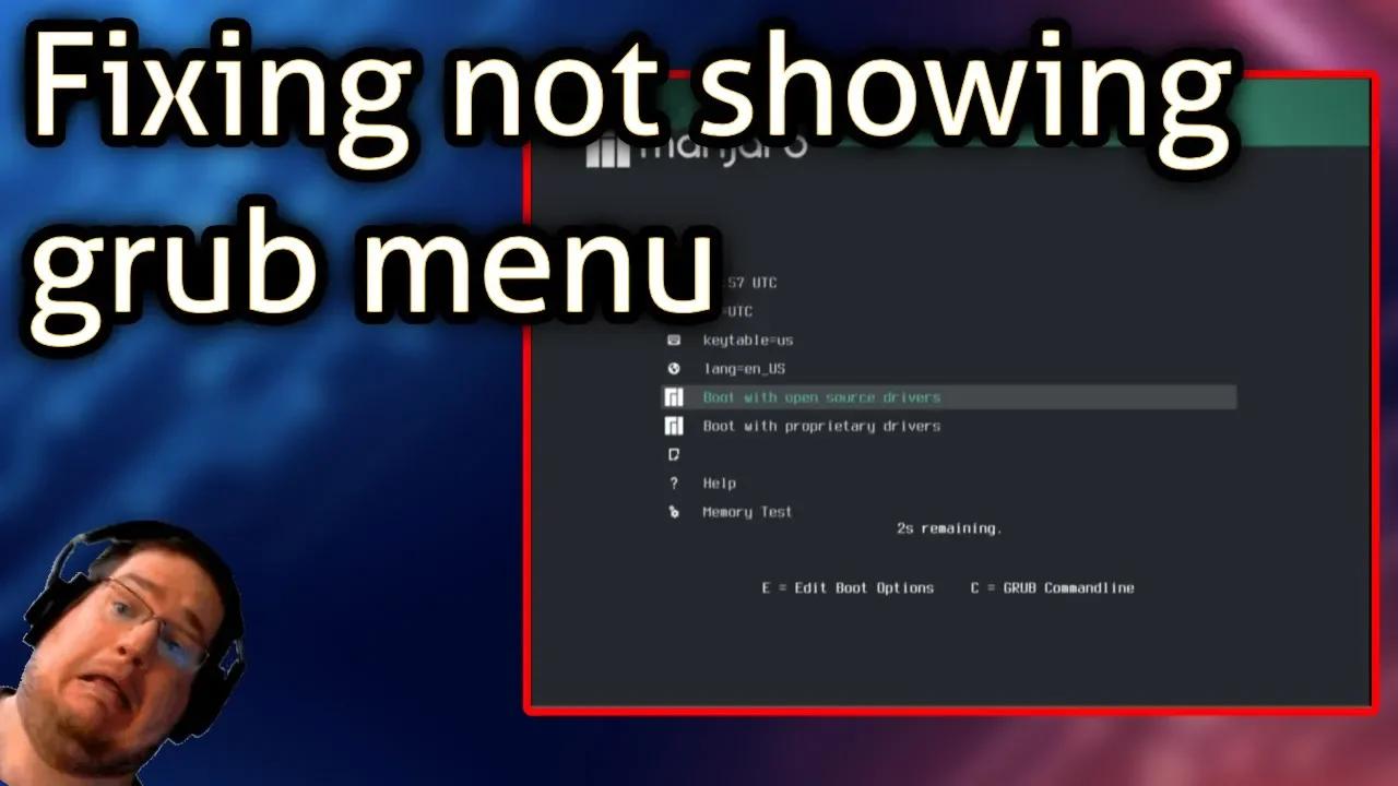 Fixing not showing grub menu - [live stream clip]