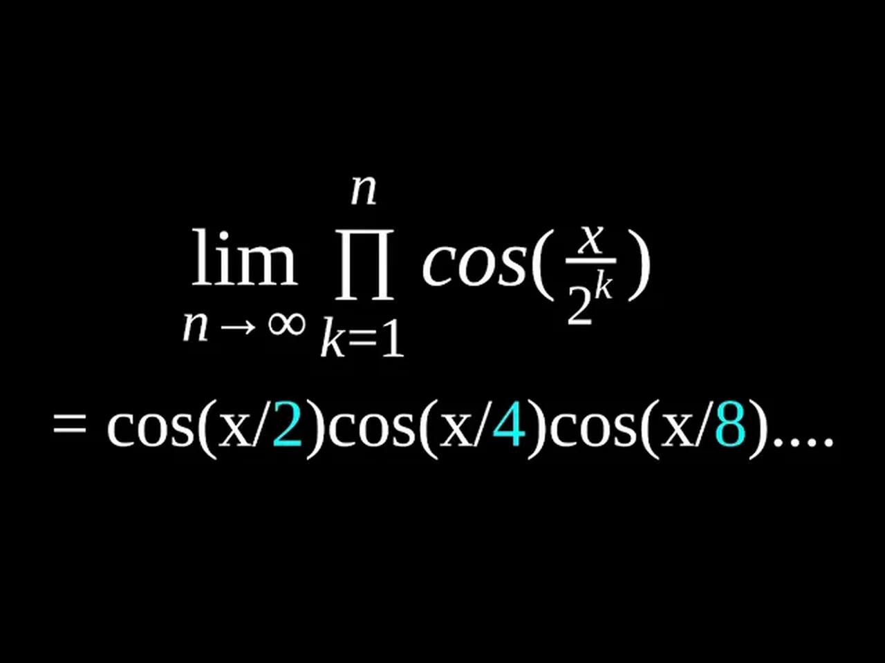 Infinite product of cos(x/2^k)