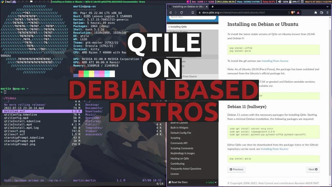 How to install Qtile on Debian based distros like POP OS