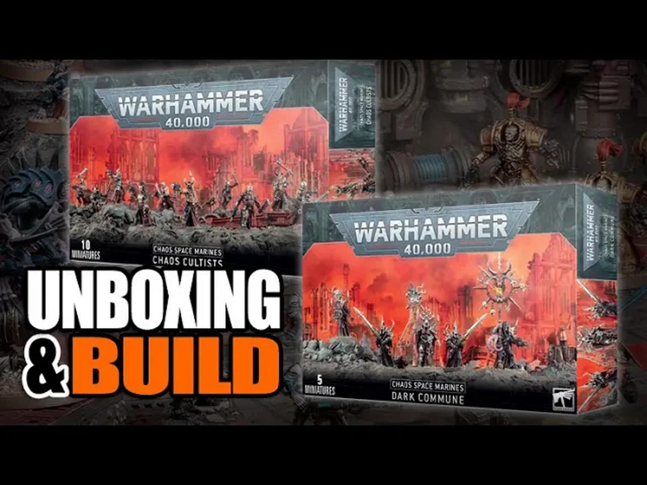 Let's Build Warhammer 40k Chaos Space Marines Dark Commune & Cultists ...