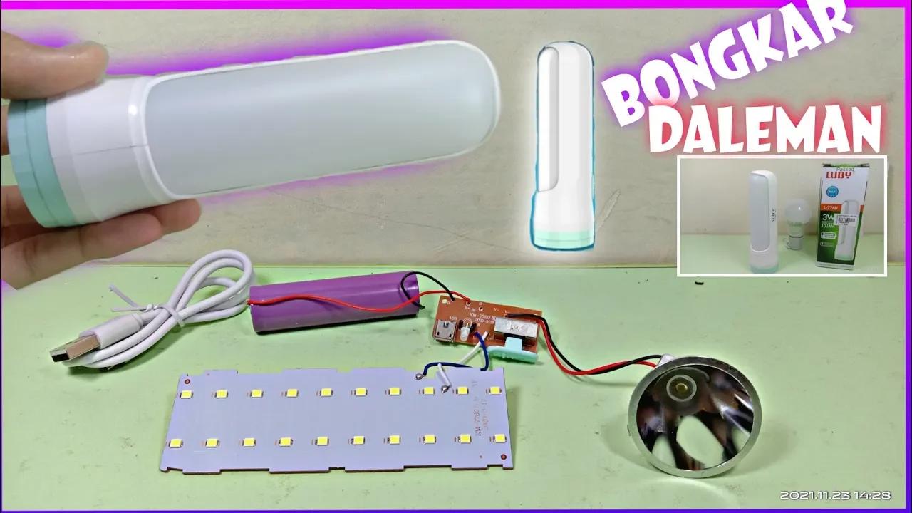 Bongkar Jeroan Senter Super Terang Emergency LED Luby L-7760 3 Watt ...