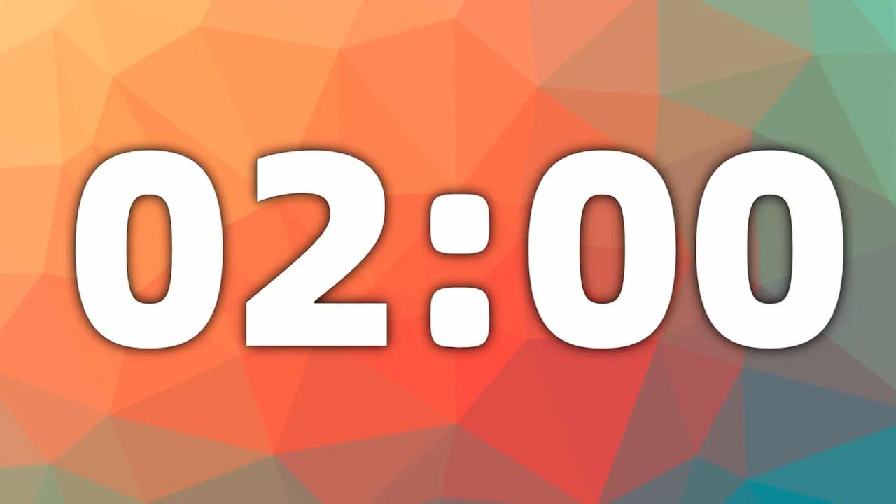 2 Minute Countdown Timer With Ticking Sound &Alarm Clock Sound.
