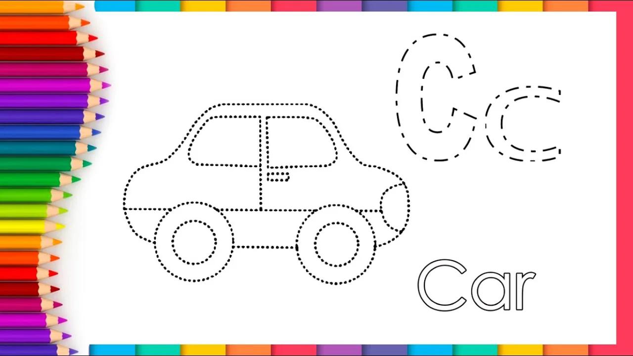 How to Draw to LETTER C - CAR 🚗🚕 - Learn Alphabets "C" for children