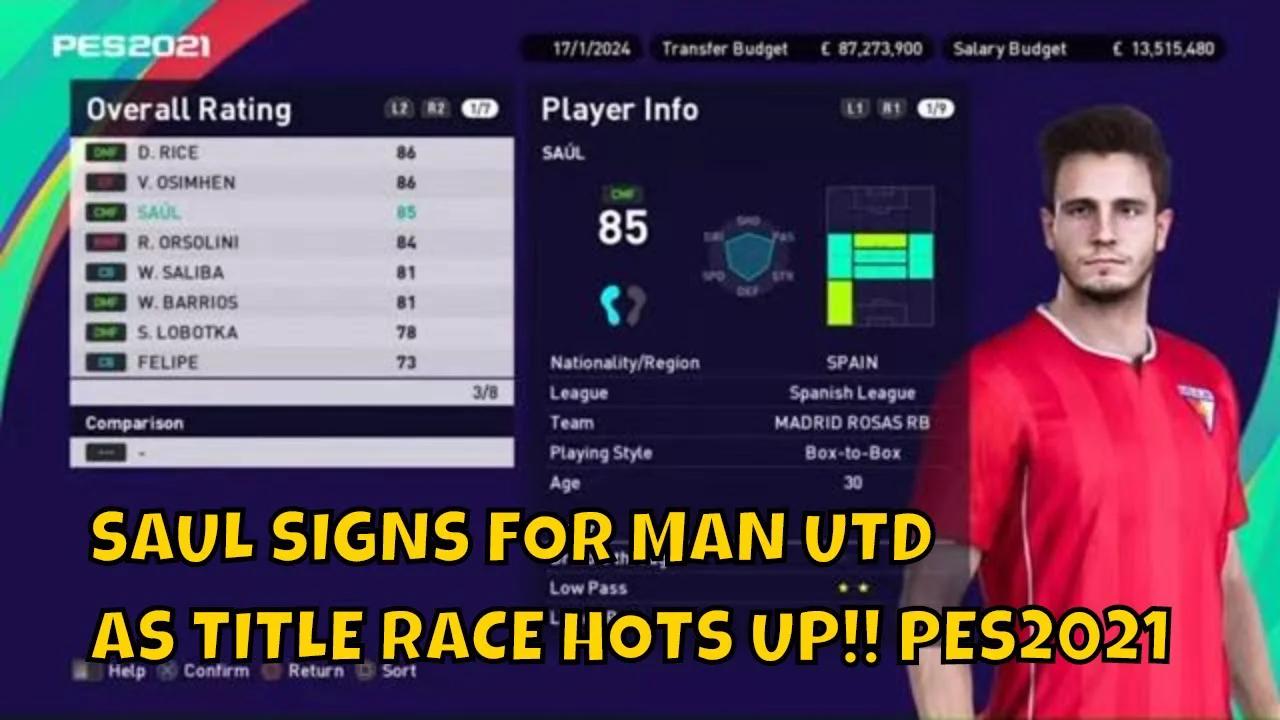 Rebuild Manchester United to Glory #pes2021 Saul Signs as title race ...