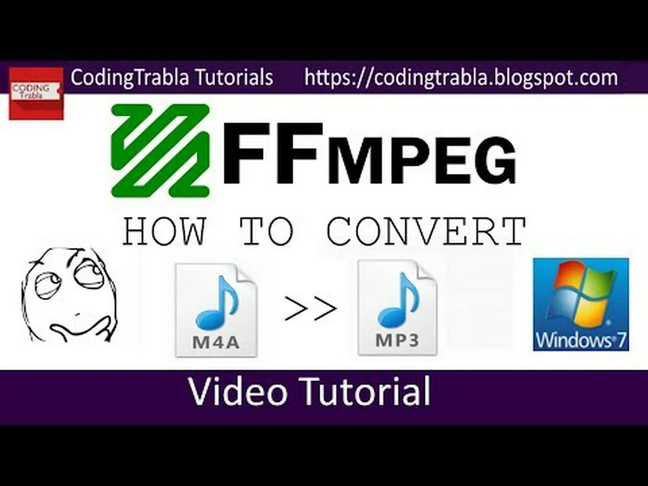 How to convert m4a to mp3 audio using FFMPEG byAO