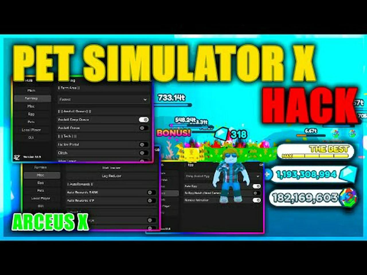 ROBLOX Pet Simulator X HACK GUI / SCRIPT [*Arceus X*] | WORKING