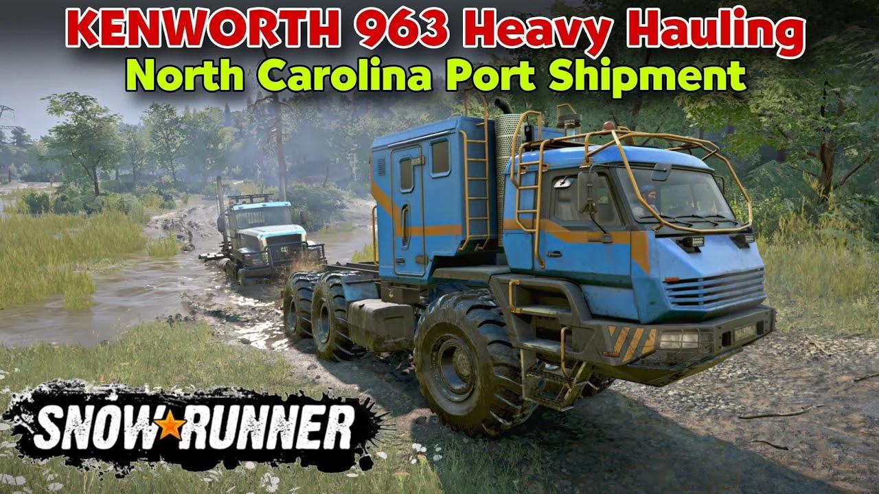 KENWORTH 963 Hauling Heavy Duty Caterpillar CT680 | Snowrunner Season 12