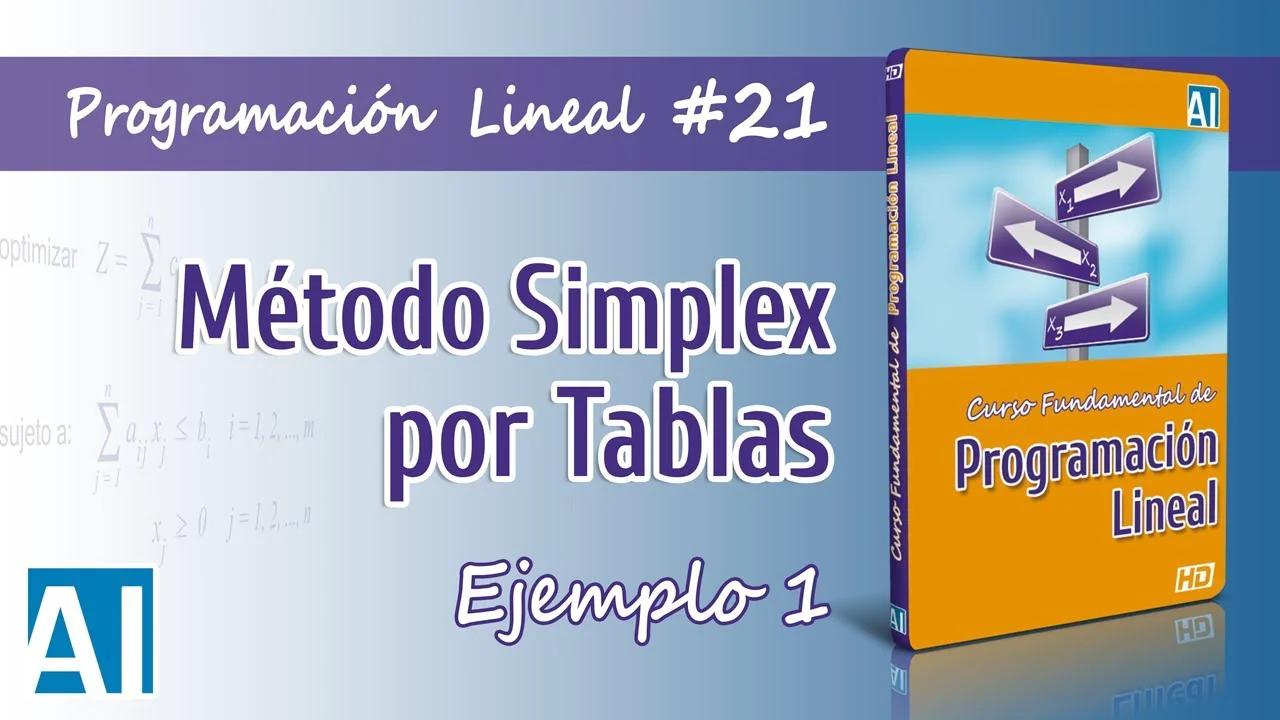 21 | SIMPLEX POR TABLAS | Ejemplo 1 | Programación Lineal