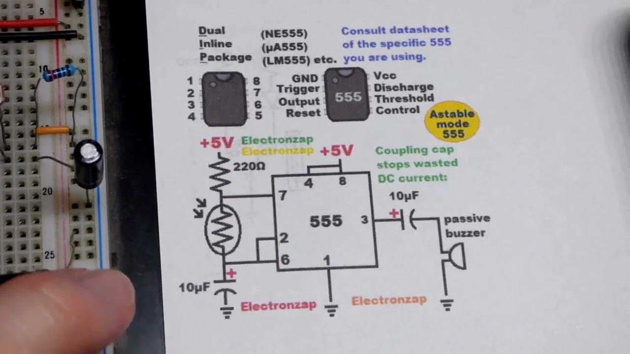 Changing Passive Buzzer Tone using Light Dependent Resistor LDR setting Astable 555 Timer Circuit